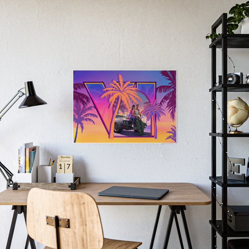 GTA 6 Art, GTA Vice City Wall Art, Gloss Posters, Gaming Decor, Gamer ...