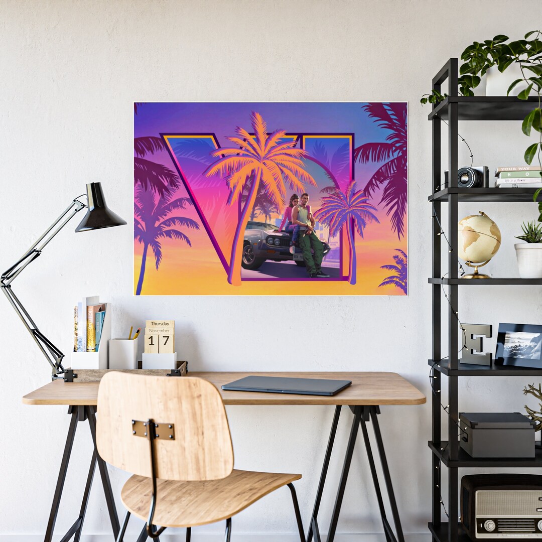 GTA 6 Art, GTA Vice City Wall Art, Gloss Posters, Gaming Decor, Gamer ...