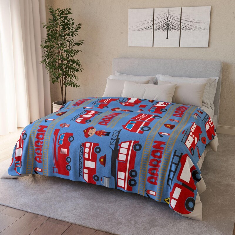 Fire Truck Blanket - Etsy