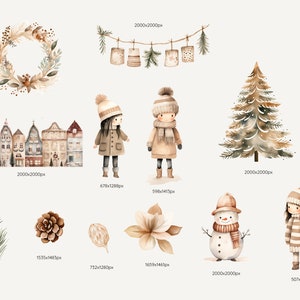 Winterkids Clipart Boho Cozy Winterland Town - Etsy