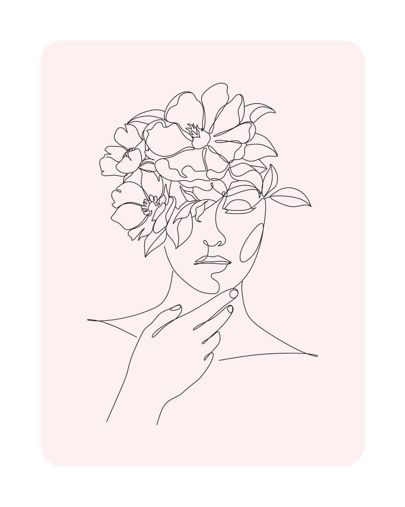 Minimalist Woman Line Art Female Line Drawing Abstract Women Print ...