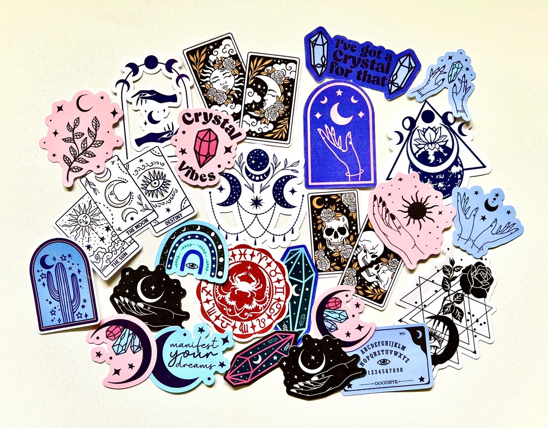 25 Mystical Die Cut Sticker Set Witchy Stickers Kindle Stickers - Etsy