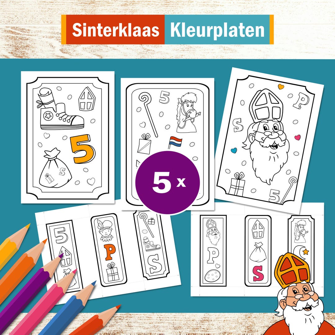 Coloriages de Saint-Nicolas pour enfants. Ensemble de coloriages et de ...