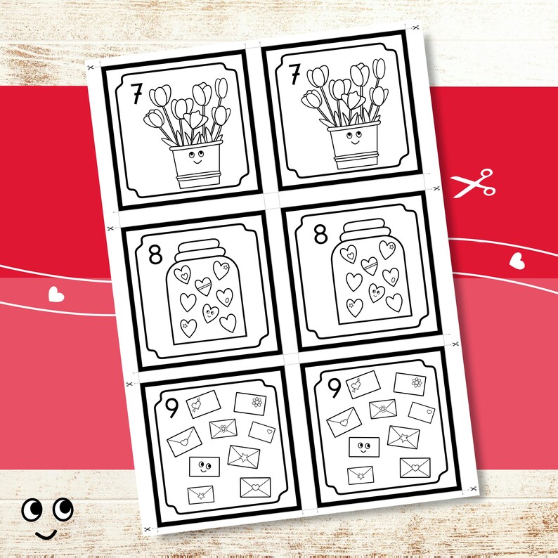 Valentine's Day Coloring Pages for Children. Learn to Count to 10 ...