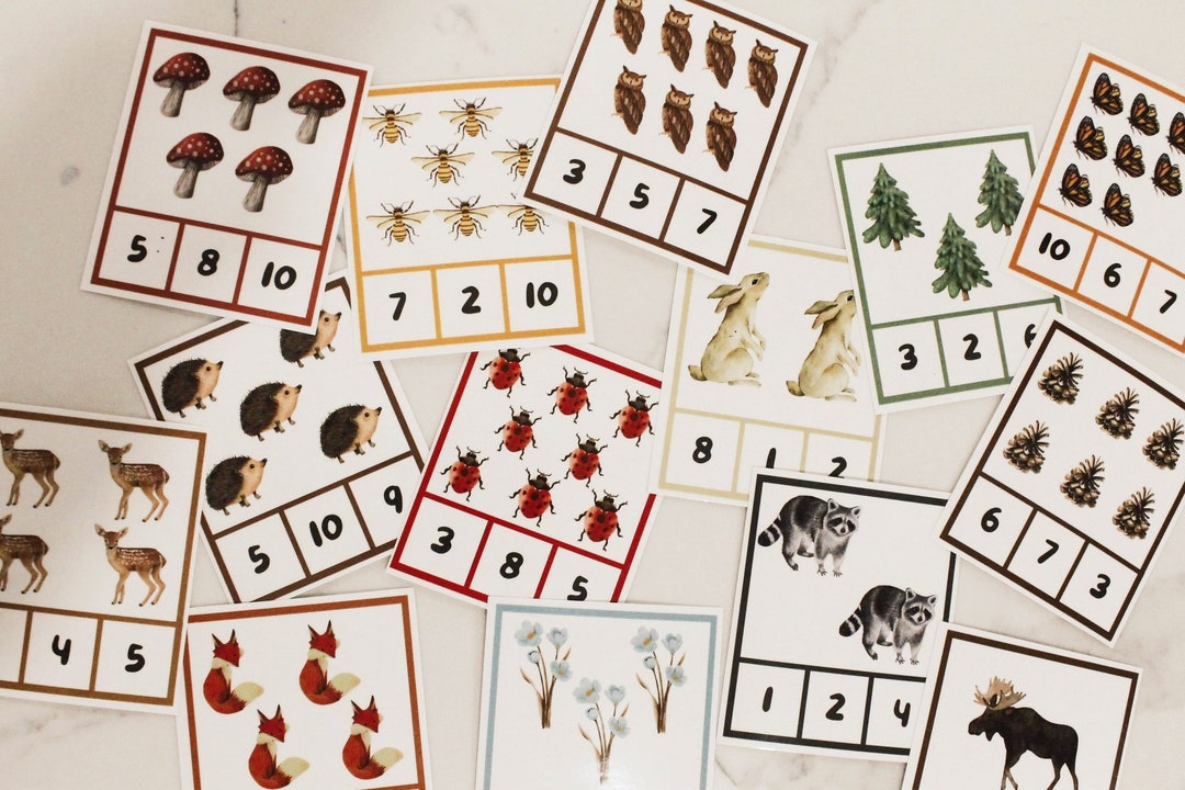 Counting Numbers 1-10 Flash Card - Forest Theme - Etsy