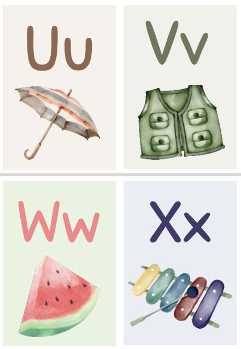 Alphabet Flash Cards - Etsy