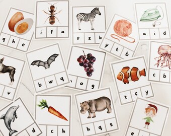 Matching the Beginning Sound With Image Clip Cards Activities, Matching ...