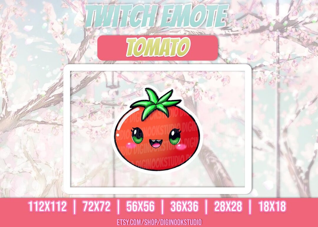 Cute Tomato Emote, Tomato Mug Emote, Twitch Emote, Happy Tomatoemote ...