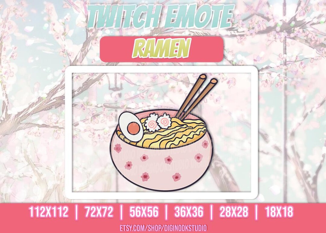 Cute Sakura Ramen Emote, Ramen Emote, Twitch Emote, Ramyeon Emote ...