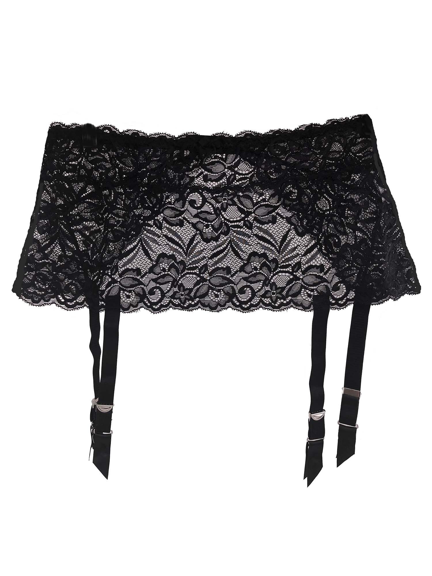 Angelique Women's Plus Size Floral Lace Nickel Free Adjustable Garter ...