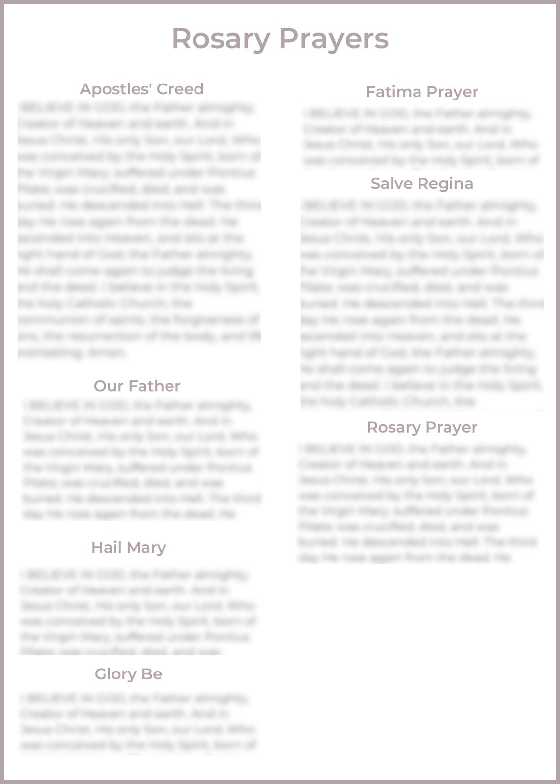 How to Pray the Rosary Card - Etsy