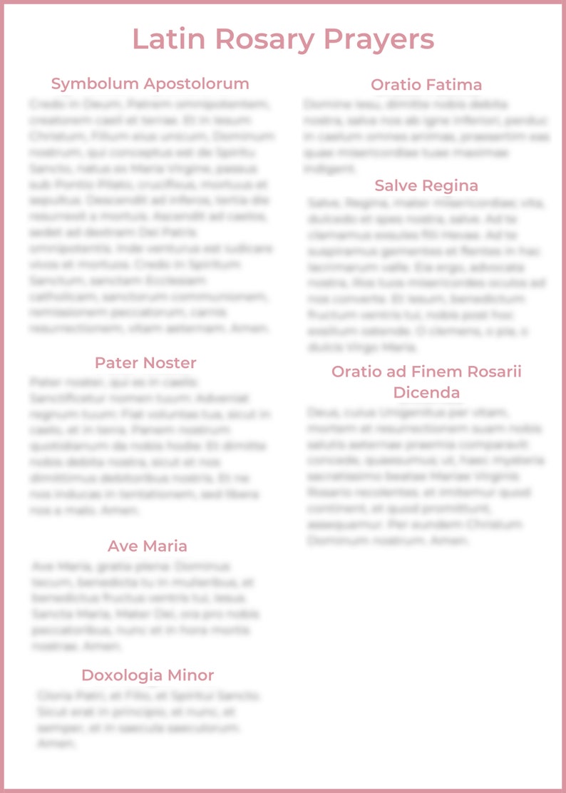 How to Pray the Rosary in Latin - Etsy