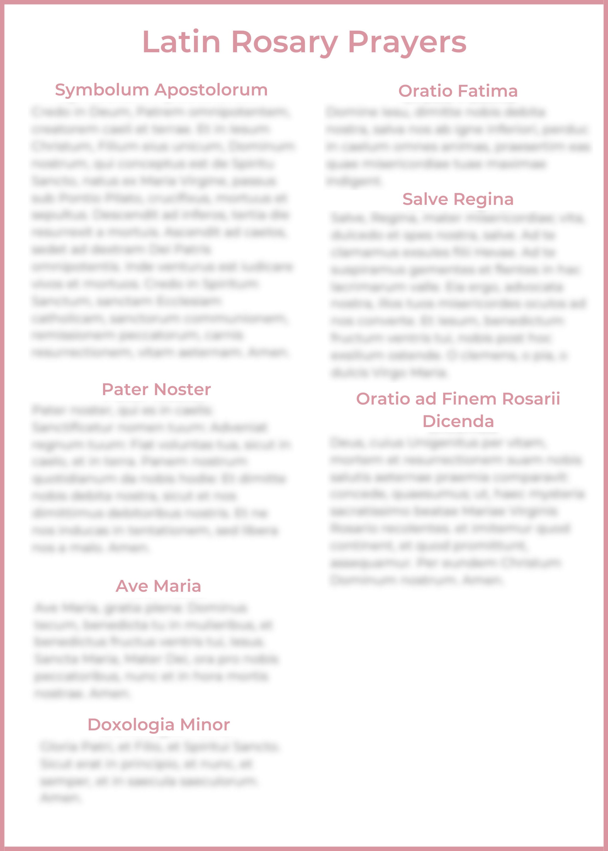 How to Pray the Rosary in Latin - Etsy