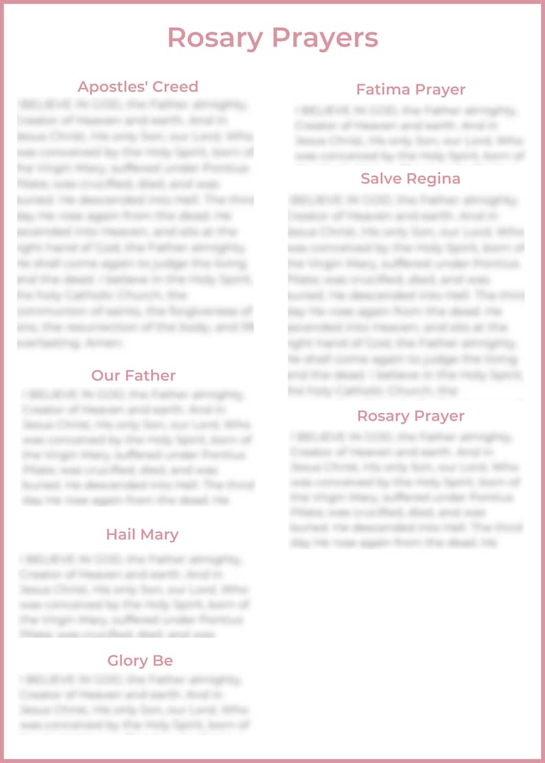 How to Pray the Rosary Card - Etsy