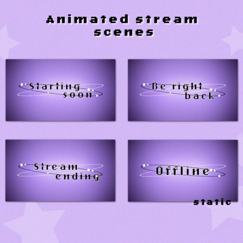 Y2K Purple Star - Animated Stream Scenes - Etsy