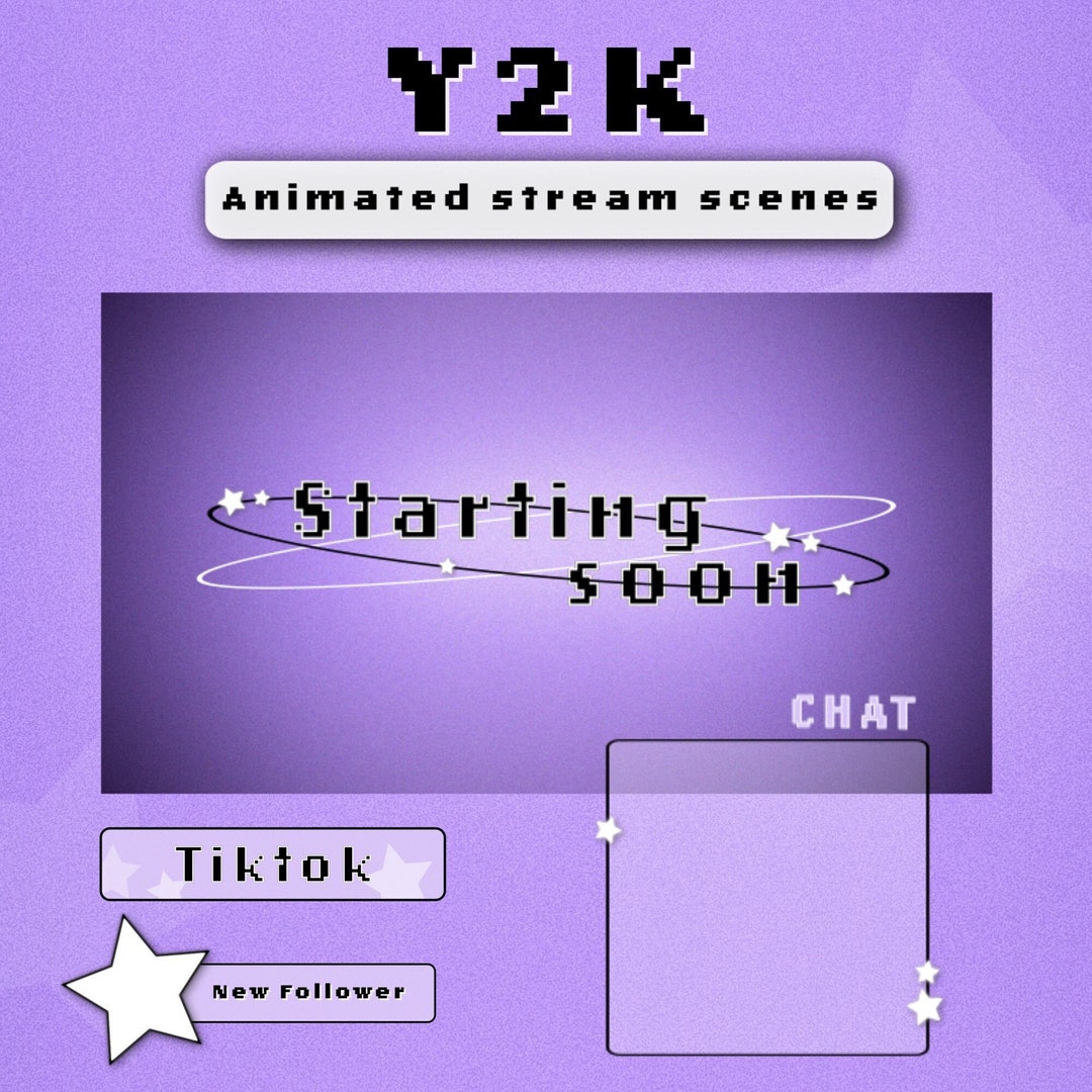 Y2K Purple Star - Animated Stream Scenes - Etsy