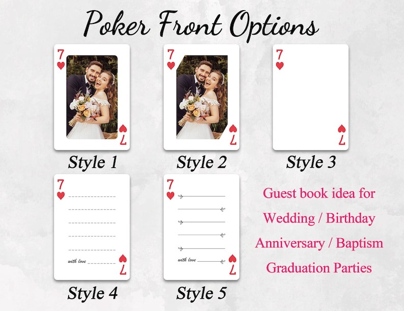 Playable Wedding Playing Card Wedding Guestbook Poker Card Photo Album ...