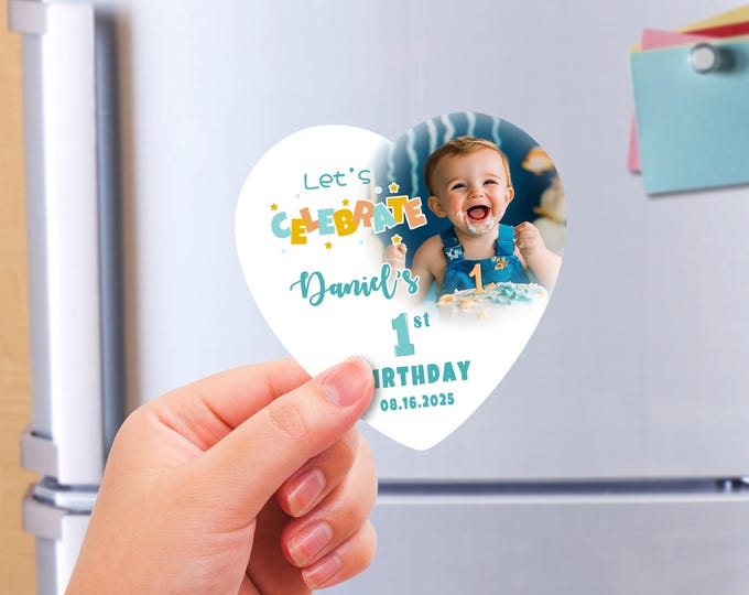 Custom Birthday Invitation Magnet/birthday Photo Magnets/1st Birthday ...