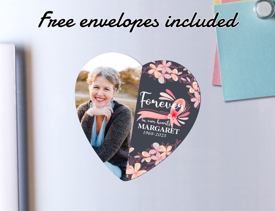 Heart Memorial Magnets/funeral Service Favors With Photo/custom Photo ...