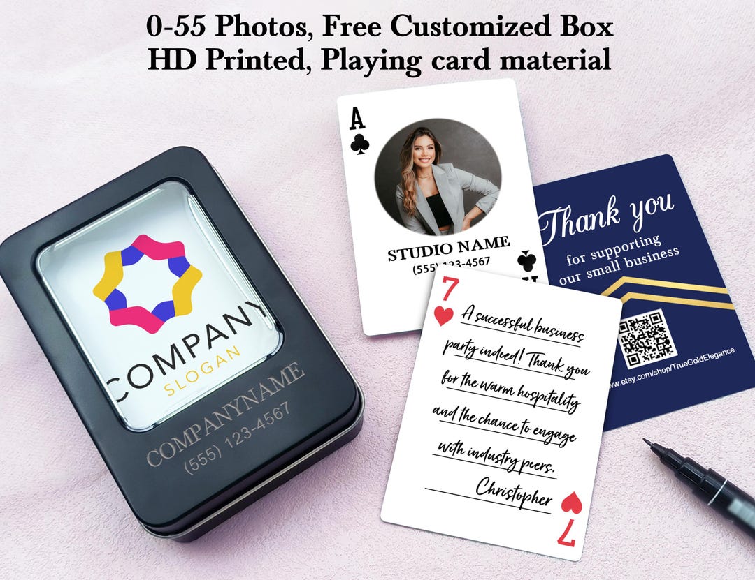 Custom Photo Playing Cards QR Code Business Cards DIY Business Cards ...