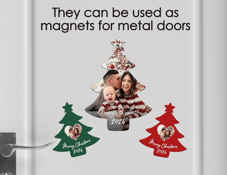 Custom Photo Cruise Door Magnet/christmas Tree Shaped/personalized Xmas ...