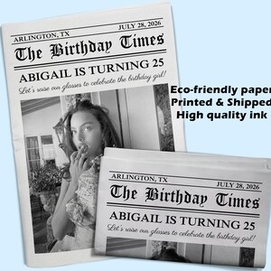 Birthday Newspaper for Photoshoot, Custom Birthday Timeline Newspaper ...