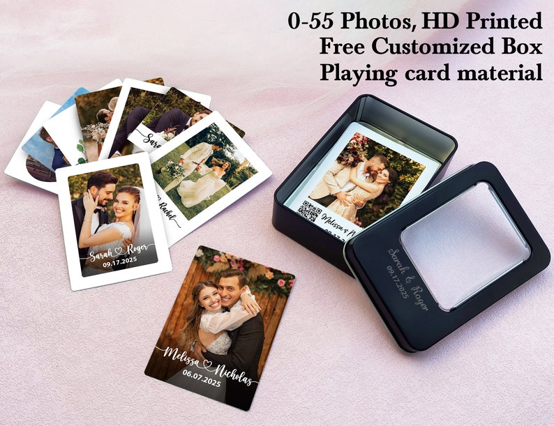 2 Decks Custom Photo Playing Cards Wedding Guest Book Alternative ...