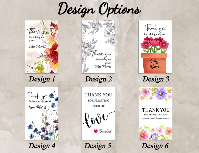 Personalized Thank You Seed Packets Envelopes, Eco Friendly Wildflower ...