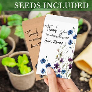 Personalized Thank You Seed Packets Envelopes, Eco Friendly Wildflower ...