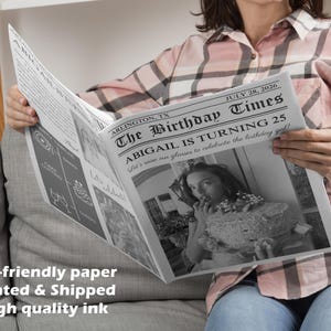 Birthday Newspaper for Photoshoot, Custom Birthday Timeline Newspaper ...