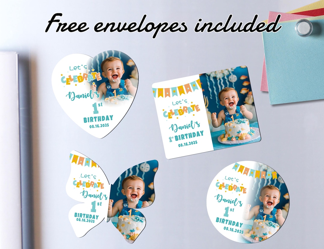Photo Birthday Magnets in Bulk Personalized Party Favor for Birthday ...