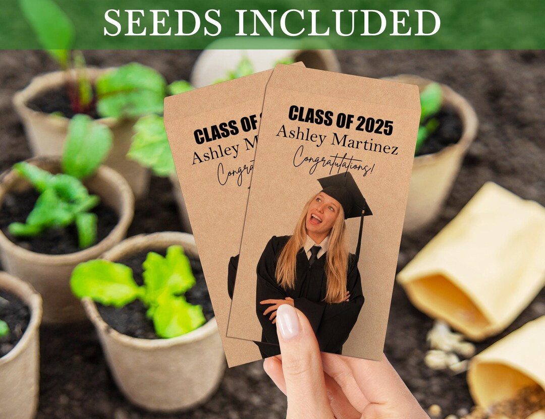 Class of 2025 Senior Graduation Seed Packets With Your Photo/custom ...