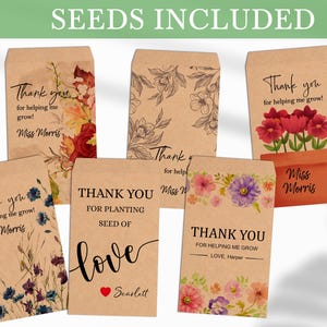 Personalized Thank You Seed Packets Envelopes, Eco Friendly Wildflower ...