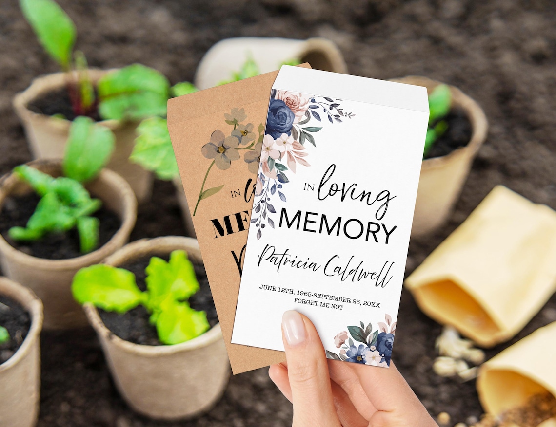 Personalized Seed Packet Funeral Favors for Guests/forget Me Not Seeds ...
