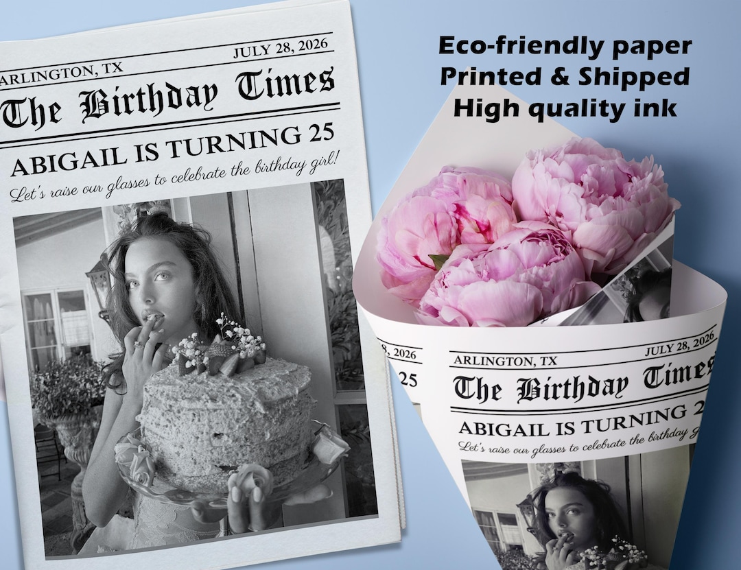 Birthday Newspaper for Photoshoot, Custom Birthday Timeline Newspaper ...