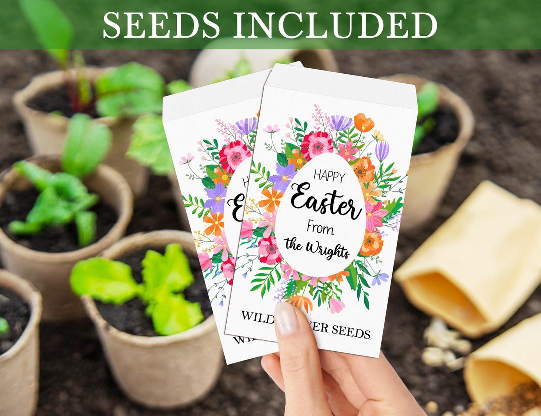Bulk Easter Egg Hunt Favors Personalized Wildflower Seed Packets Eco ...