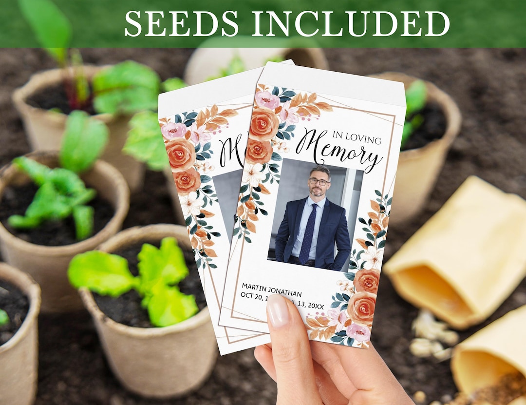 Personalized Photo Funeral Seed Packets/memorial Service Favors/seed ...