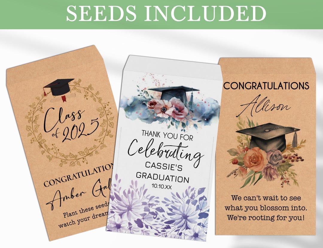 Bulk Custom Seed Packet Graduation Party Favors/personalized Graduation ...