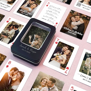 2 Decks Custom Photo Playing Cards Wedding Guest Book Alternative ...