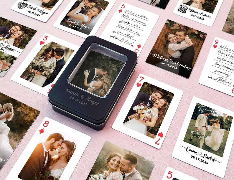 Playable Wedding Playing Card Wedding Guestbook Poker Card Photo Album ...