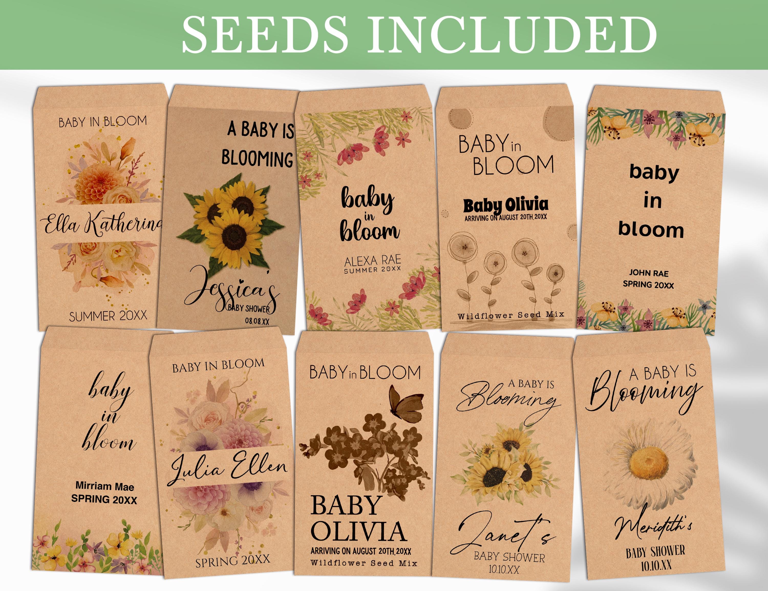 Personalized Baby Shower Seed Packets, Baby in Bloom Seed Packet, Baby ...