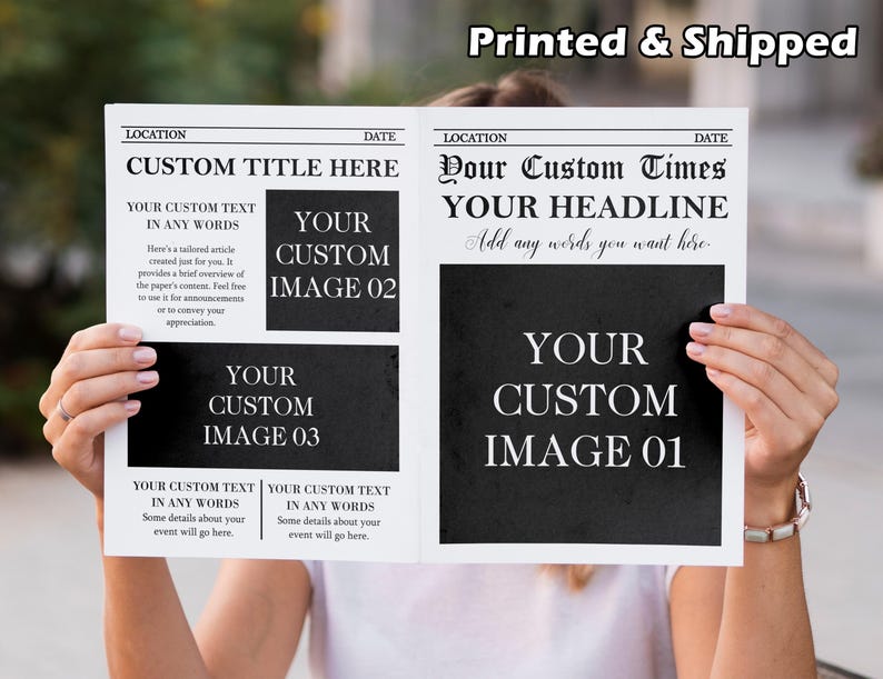 Custom Printed and Shipped Newspaper/custom Newspaper for Birthday, New ...