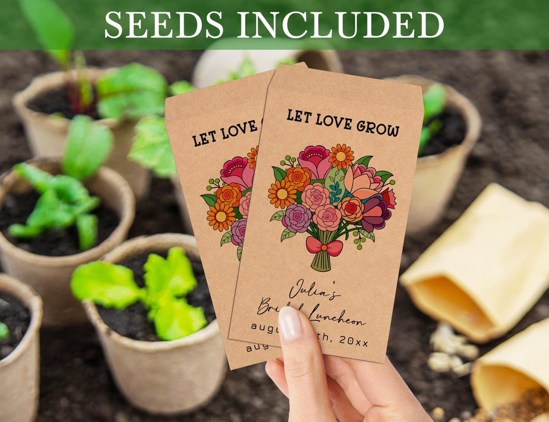 Let Love Grow Bridal Shower Seed Packets/wedding Bridal Shower Seed ...