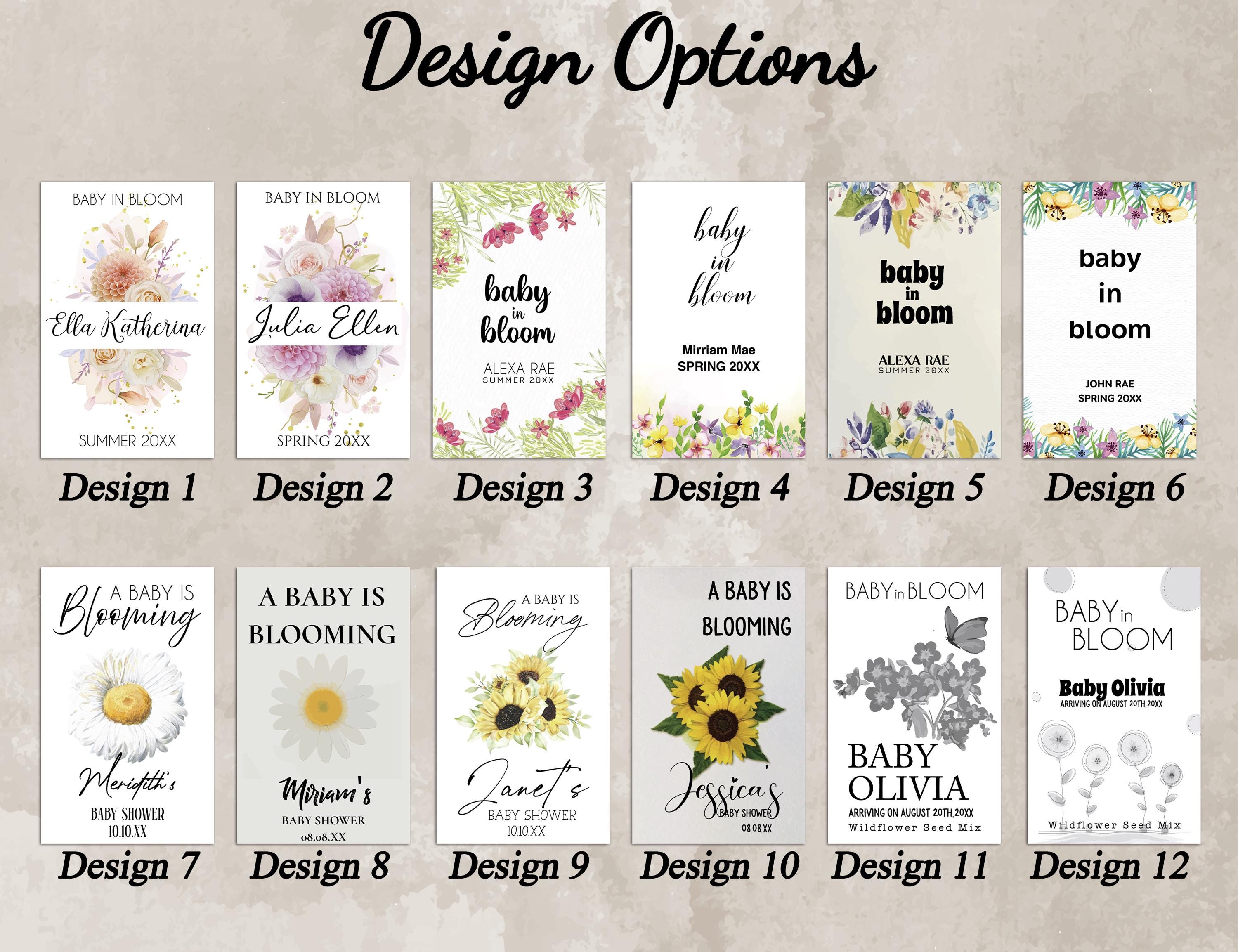 Personalized Baby Shower Seed Packets, Baby in Bloom Seed Packet, Baby ...