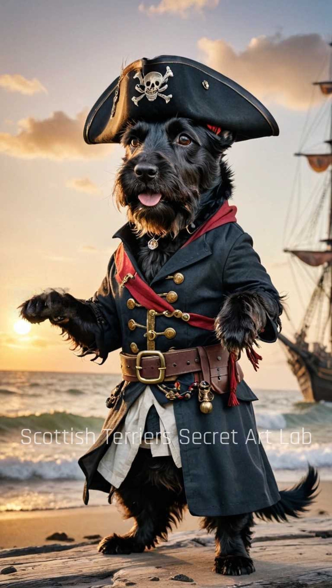 Scottish Terrier Art Pirates of Caribbean Scotty Poster AI Generated ...