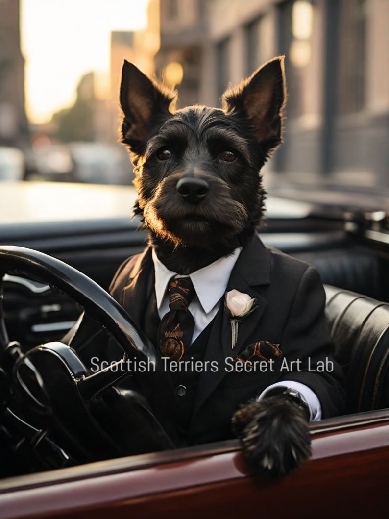 Scottish Terrier Scotty Poster Chicago Scotty AI Generated Art Dogs ...