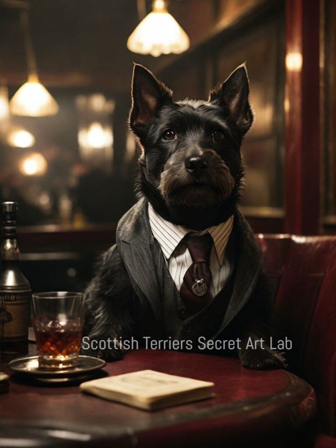 Scottish Terrier Scotty Poster Chicago Scotty AI Generated Art Dogs ...