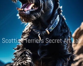 Scottish Terrier Scotty Poster Steampunk AI Generated Art Dogs Gift ...