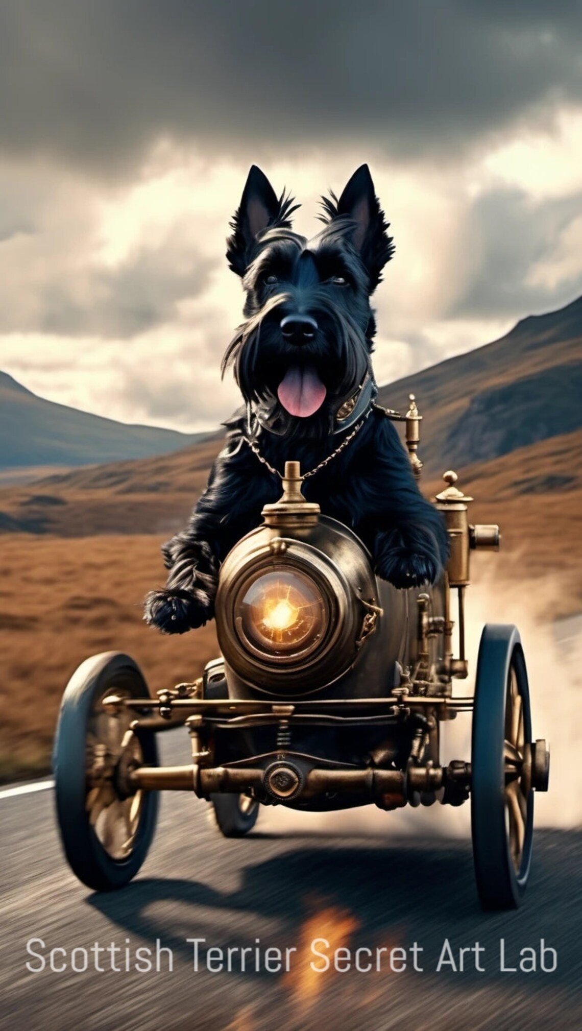 Scottish Terrier Scotty Poster AI Generated Art Steampunk Dogs Gift ...