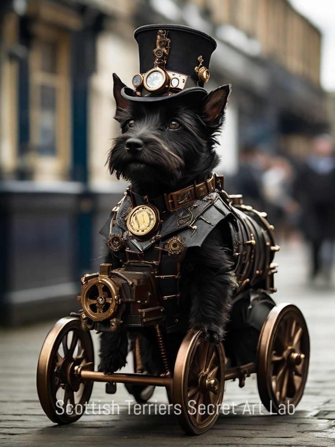 Scottish Terrier Scotty Poster AI Generated Art Steampunk Dogs Gift ...